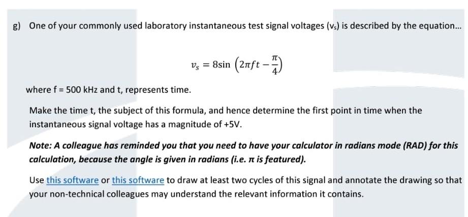Solved g) One of your commonly used laboratory instantaneous | Chegg.com