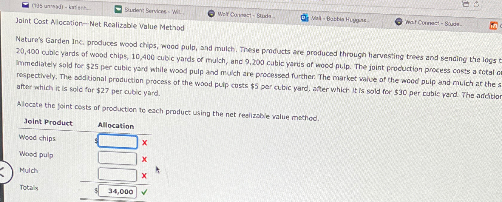Solved Joint Cost Allocation-Net Realizable Value | Chegg.com