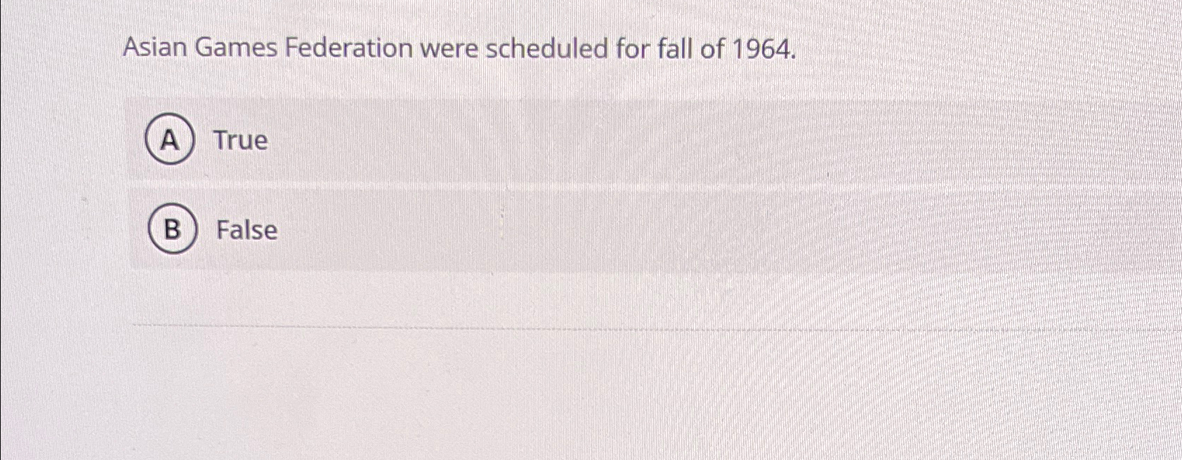 Solved Asian Games Federation were scheduled for fall of | Chegg.com