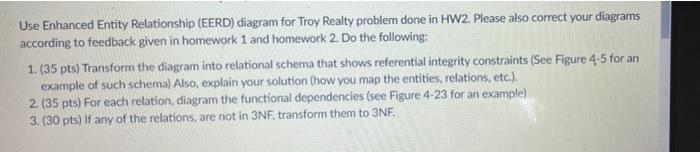 Use Enhanced Entity Relationship (EERD) diagram for | Chegg.com