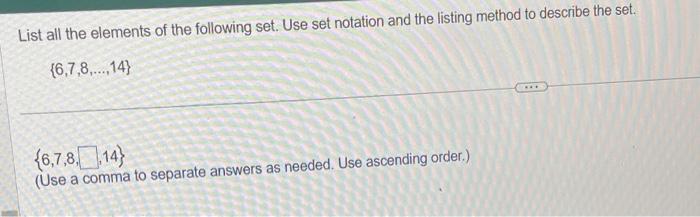 Solved List all the elements of the following set. Use set | Chegg.com