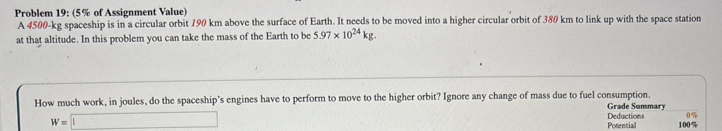 Solved Problem 19: (5% ﻿of Assignment Value)A 4500 - kg | Chegg.com