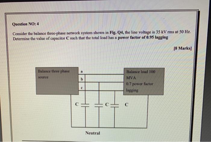 Solved Question NO:4 Consider the balance three-phase | Chegg.com