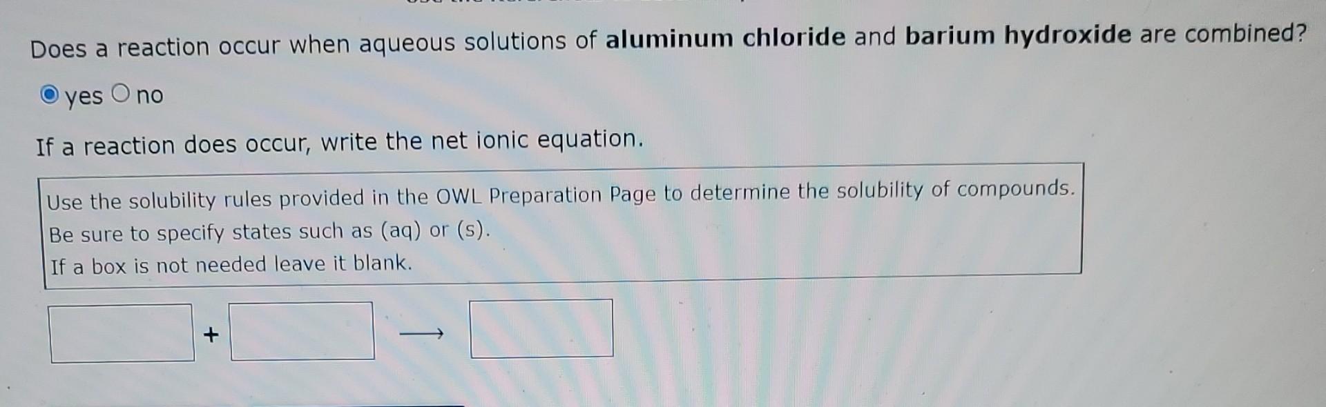 Solved Use the solubility rules provided in the OWL | Chegg.com