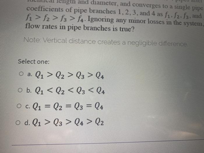 Solved 2 А B As shown in the figure, pipe flow branches into | Chegg.com