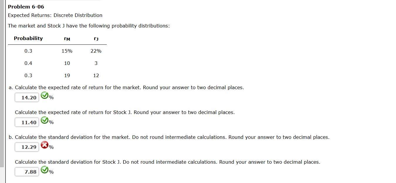 Problem 6-06Expected Returns: Discrete | Chegg.com
