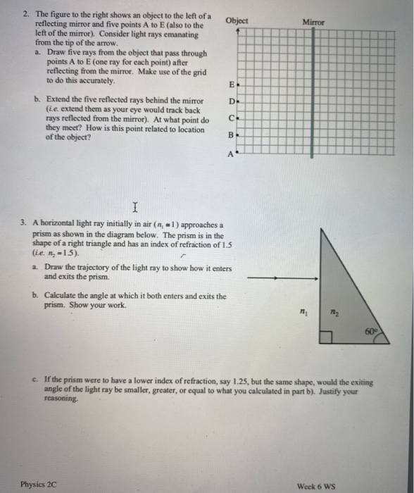 Solved PHYS 2C Week 6 Worksheet Name: 1. Three experiments | Chegg.com