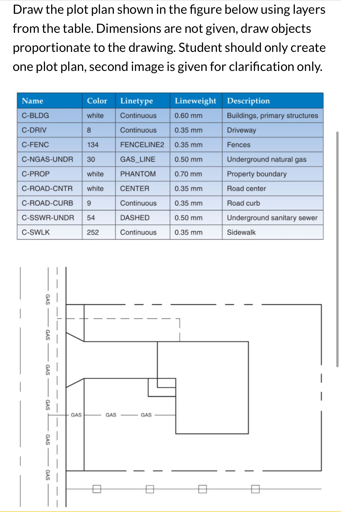Solved Draw the plot plan shown in the figure below using | Chegg.com