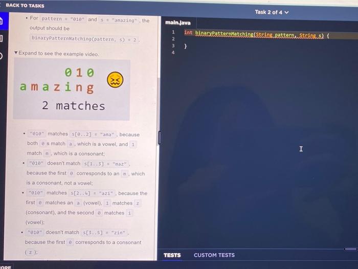 Solved CK TO TASKS Codewriting Task 2 of 4 main.java 1 Int | Chegg.com