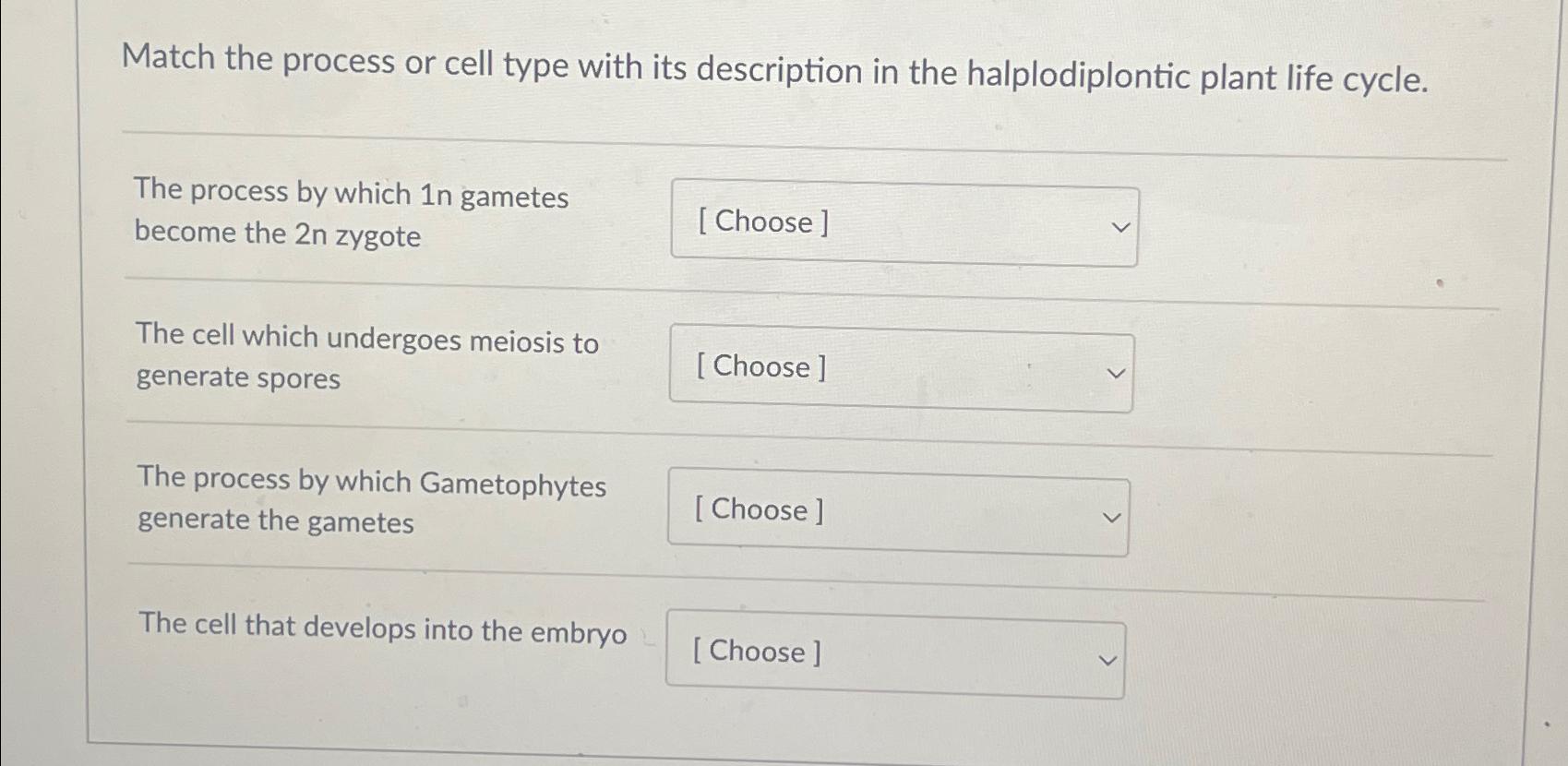 Solved Match the process or cell type with its description | Chegg.com