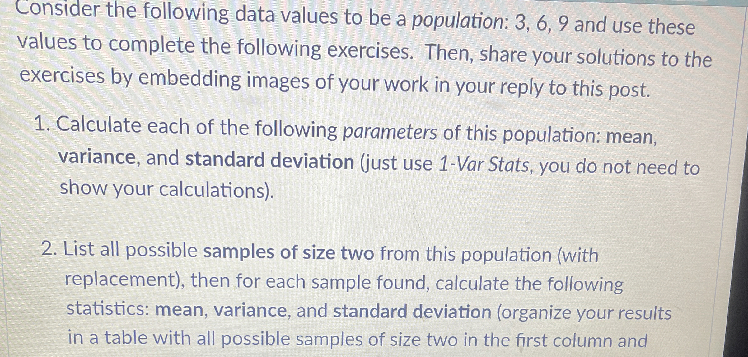 Solved Consider the following data values to be a | Chegg.com
