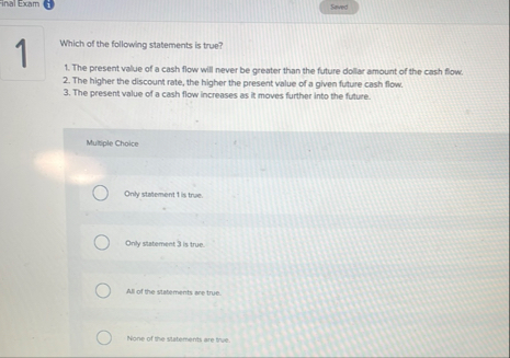 Solved Final Exam 1Seved1Which of the following statements | Chegg.com