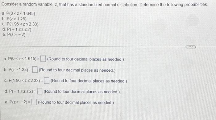 Solved Consider a random variable, z, that has a | Chegg.com