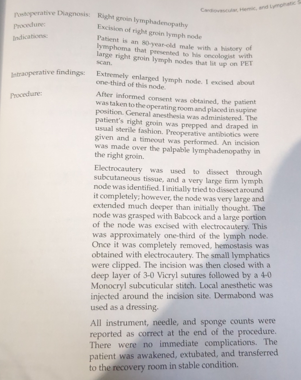 Solved Read the following operative report and assign the | Chegg.com