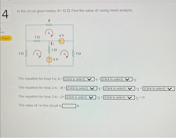 Solved In the circuit given below, R = 12 Ω. Find the value | Chegg.com