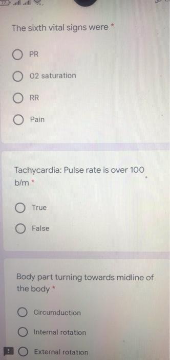 Solved 223 al ll. The sixth vital signs were O PR O 02 | Chegg.com