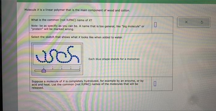 Solved Molecule X is a linear polymer that is the main | Chegg.com