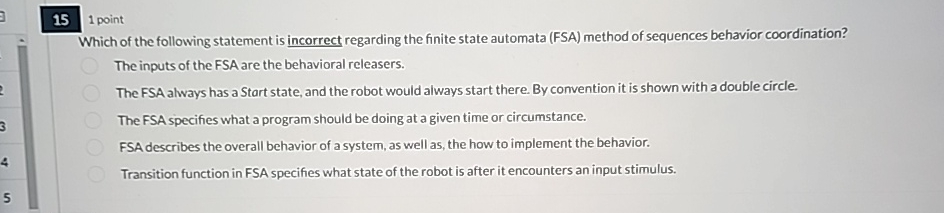 Solved 151 ﻿pointWhich of the following statement is | Chegg.com