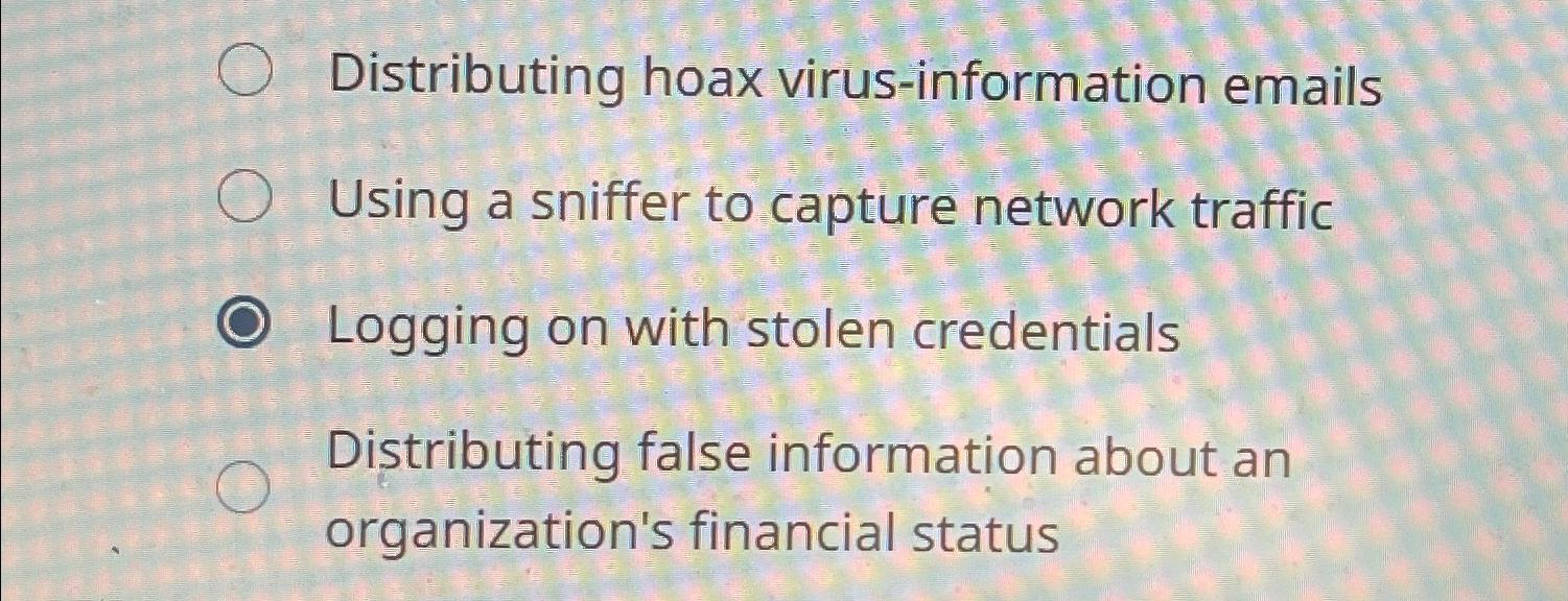 Solved Distributing hoax virus-information emailsUsing a | Chegg.com