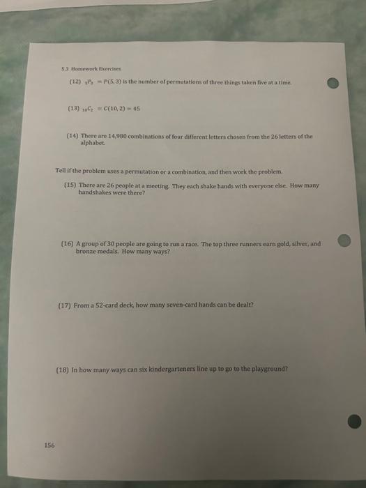 Solved Name: Date: (1) A permutation is defised as (2) In | Chegg.com