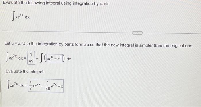 Solved Evaluate the following integral using integration by | Chegg.com