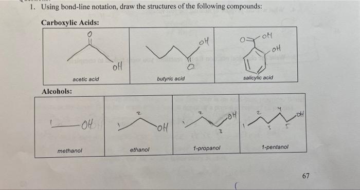 Solved 1. Using bond-line notation, draw the structures of | Chegg.com