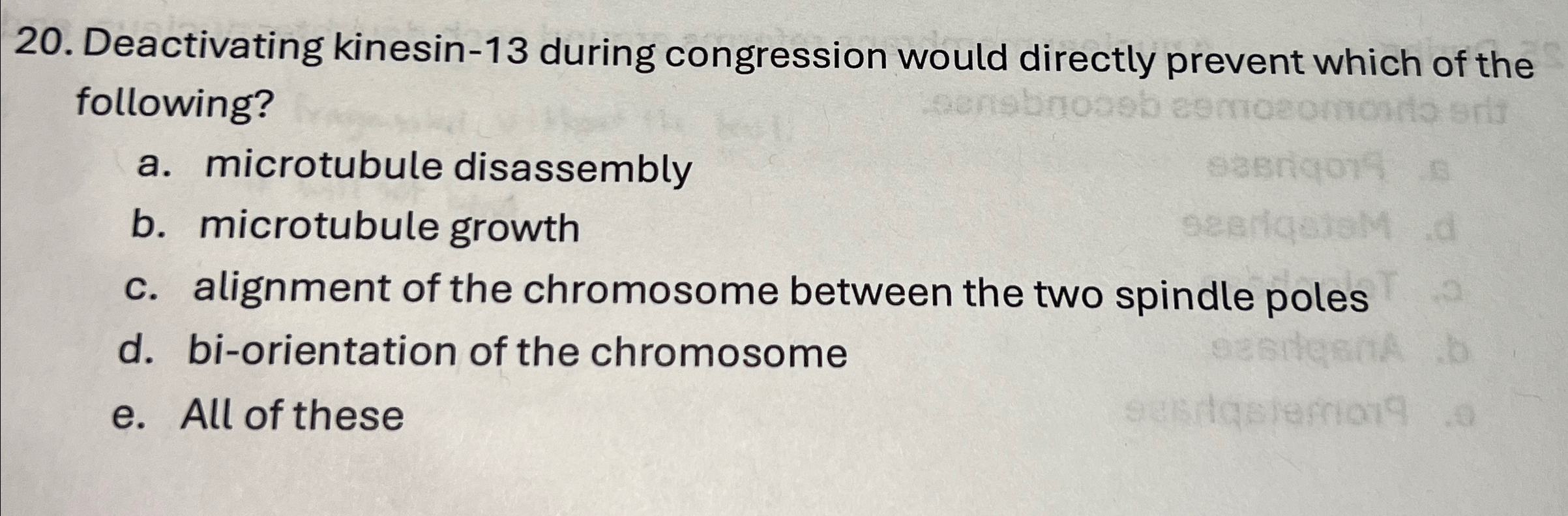 Solved Deactivating kinesin-13 ﻿during congression would | Chegg.com