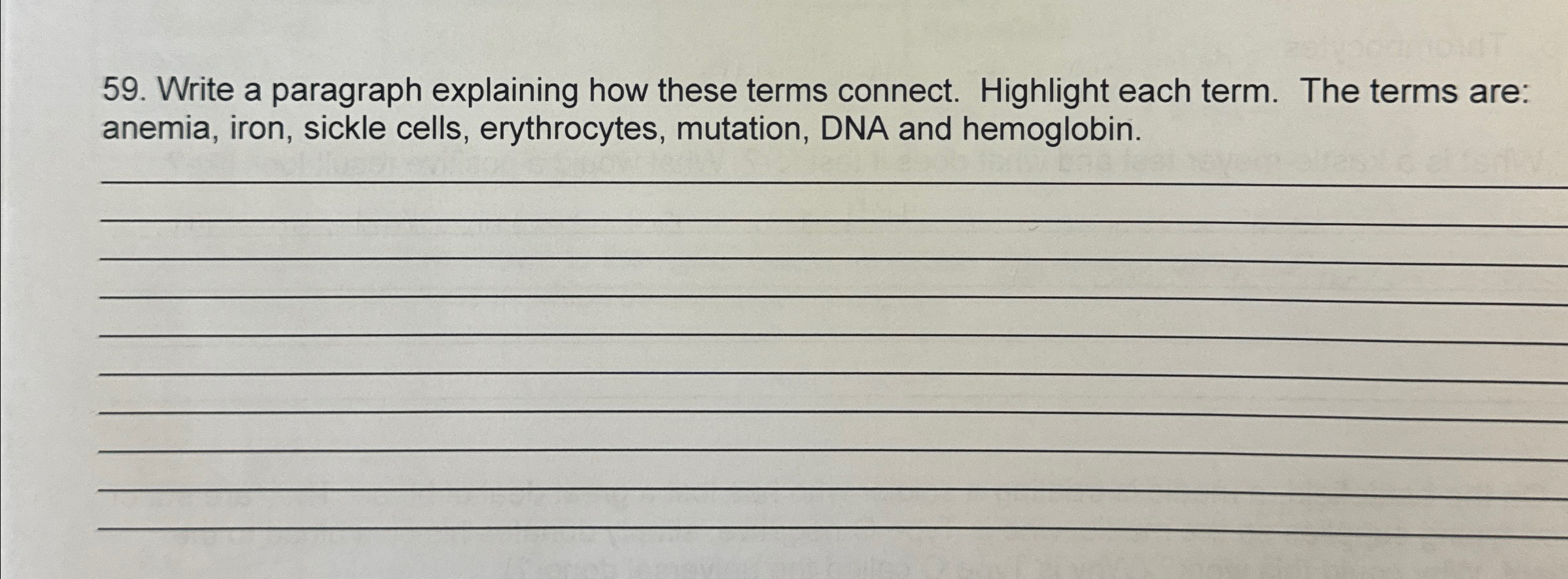 Solved Write a paragraph explaining how these terms connect. | Chegg.com