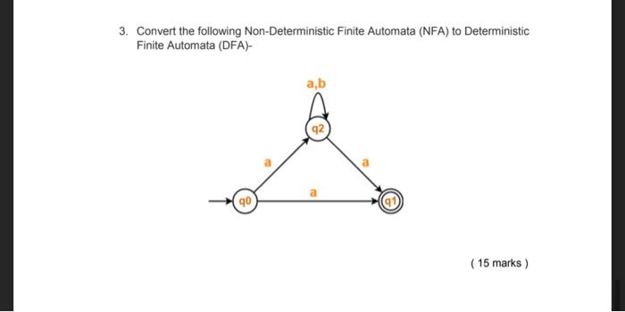 Solved 3. Convert the following Non-Deterministic Finite | Chegg.com Solved 3. Convert the following Non-Deterministic Finite | Chegg.com