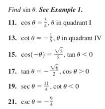 Solved cosθ=43,θ in cotθ=−51,θ | Chegg.com