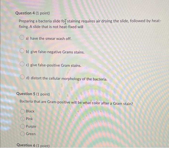 Solved Preparing a bacteria slide fo. staining requires air | Chegg.com