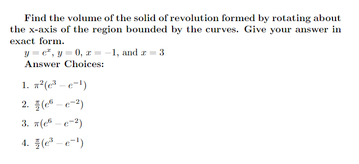 Solved Find the volume of the solid of revolution formed by | Chegg.com