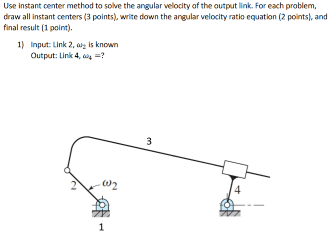 Solved Use instant center method to ﻿solve the angular | Chegg.com