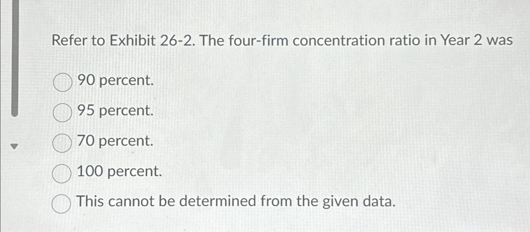 Solved Refer to Exhibit 26-2. ﻿The four-firm concentration | Chegg.com