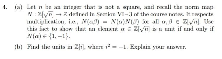 Solved (a) Let n be an integer that is not a square, and | Chegg.com