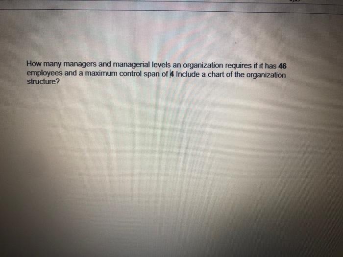 Solved How many managers and managerial levels an | Chegg.com
