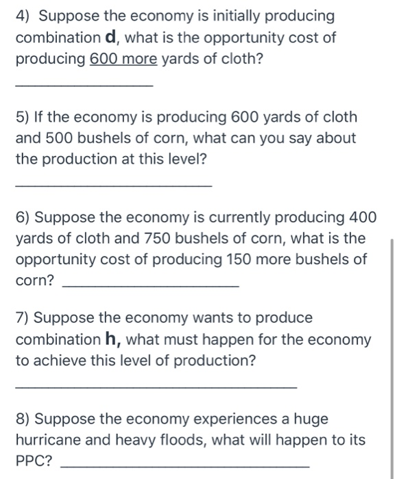 Solved The diagram below shows the PPC of an economy | Chegg.com