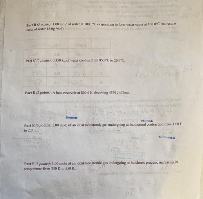 Solved Problem IV: (30 points total) Calculate the change in | Chegg.com