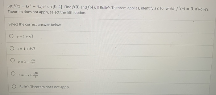 Solved Let f(x) = (x2 - 4x)et on [0, 4]. Find f (0) and f | Chegg.com