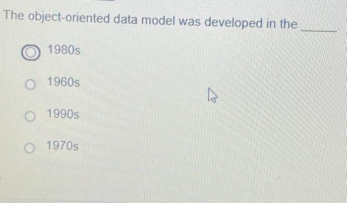 Solved The object-oriented data model was developed in the | Chegg.com