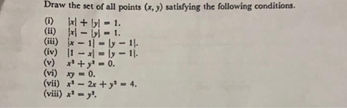Solved Draw the set of all points \\( (x, y) \\) satisfying | Chegg.com