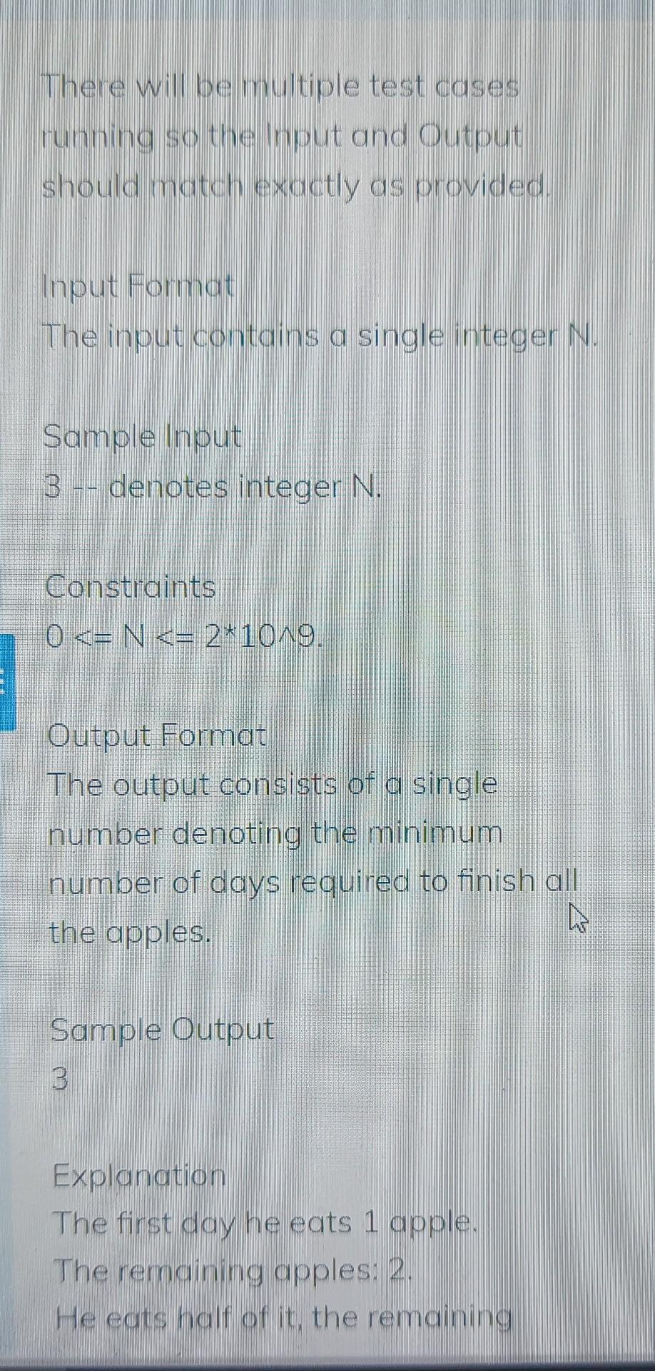 Solved Elon has N apples and has made a few rules of several | Chegg.com