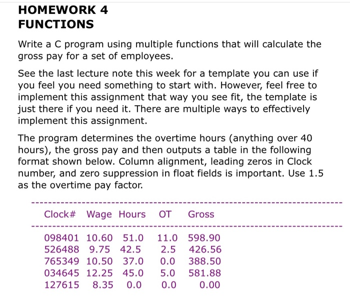 Solved Homework 4 Functions Write A C Program Using Multiple
