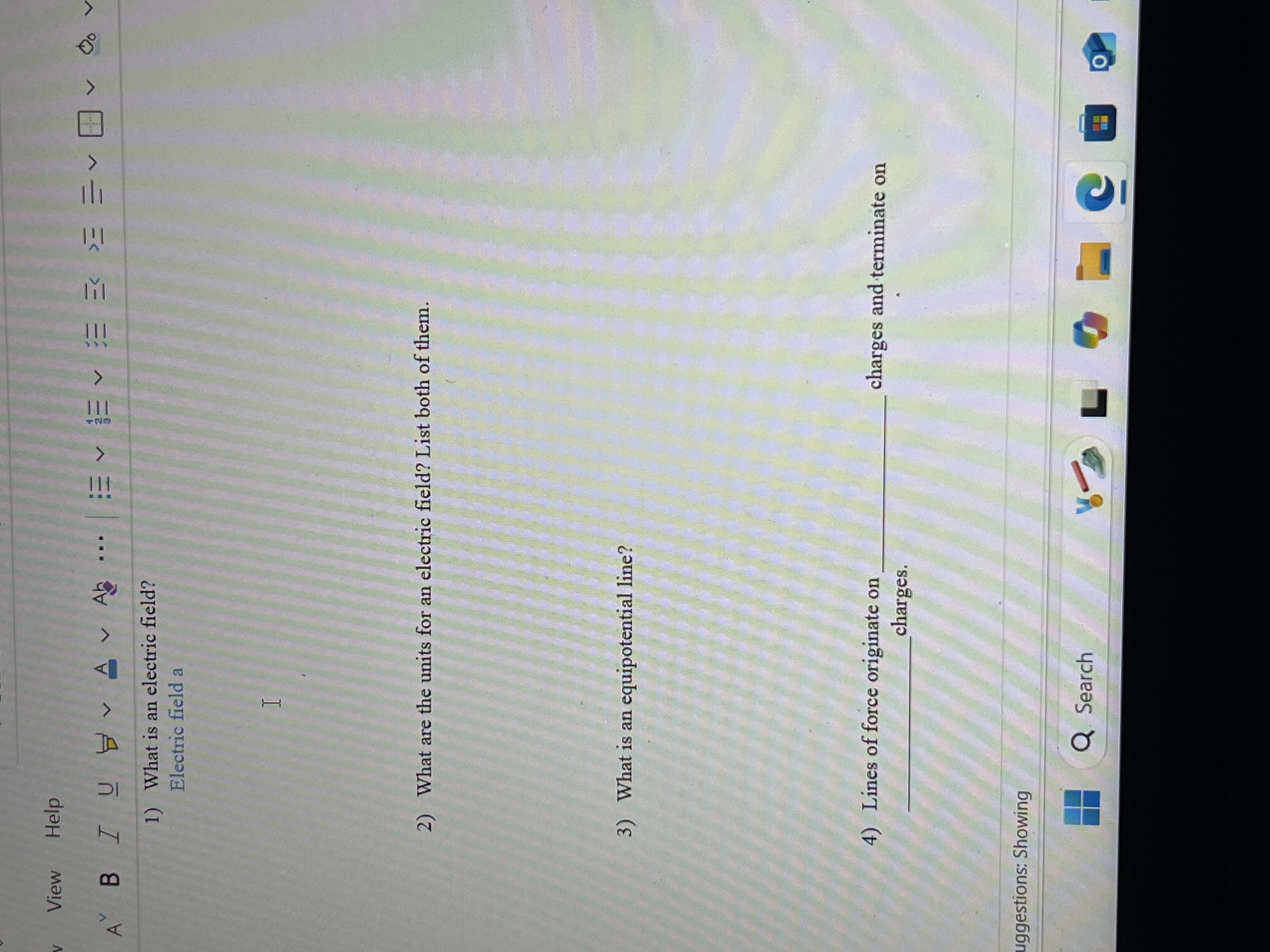 Solved 1) ﻿What is an electric field?Electric field a2) | Chegg.com