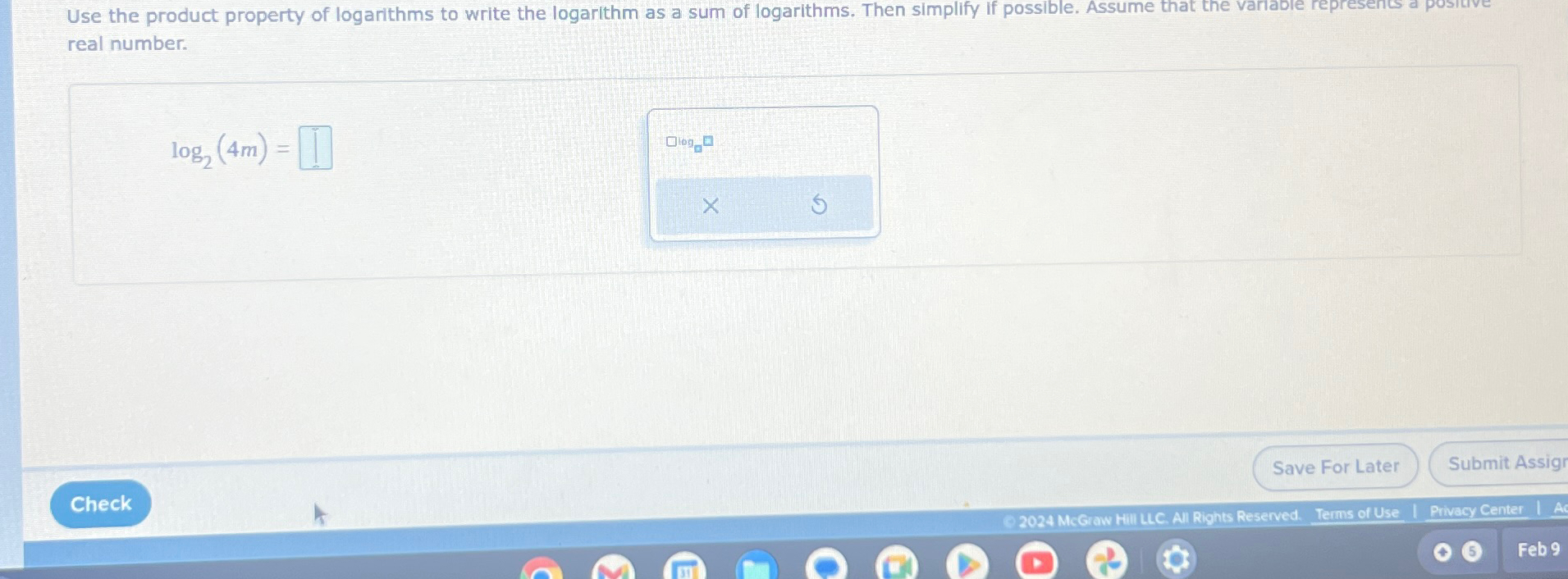 Use the product property of logarithms to write the | Chegg.com