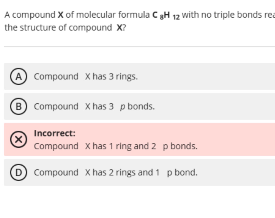 A compound X of molecular formula C8H12 ﻿with no | Chegg.com