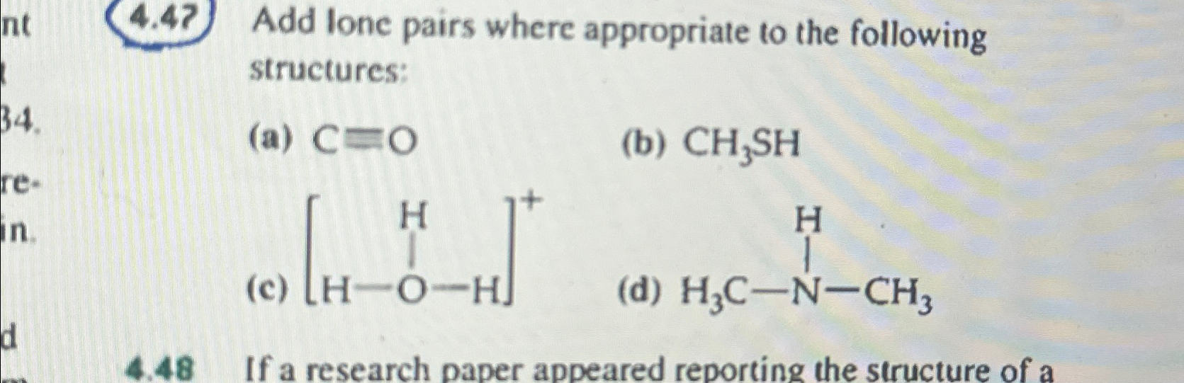 Solved 4.4? ﻿Add lone pairs where appropriate to the | Chegg.com