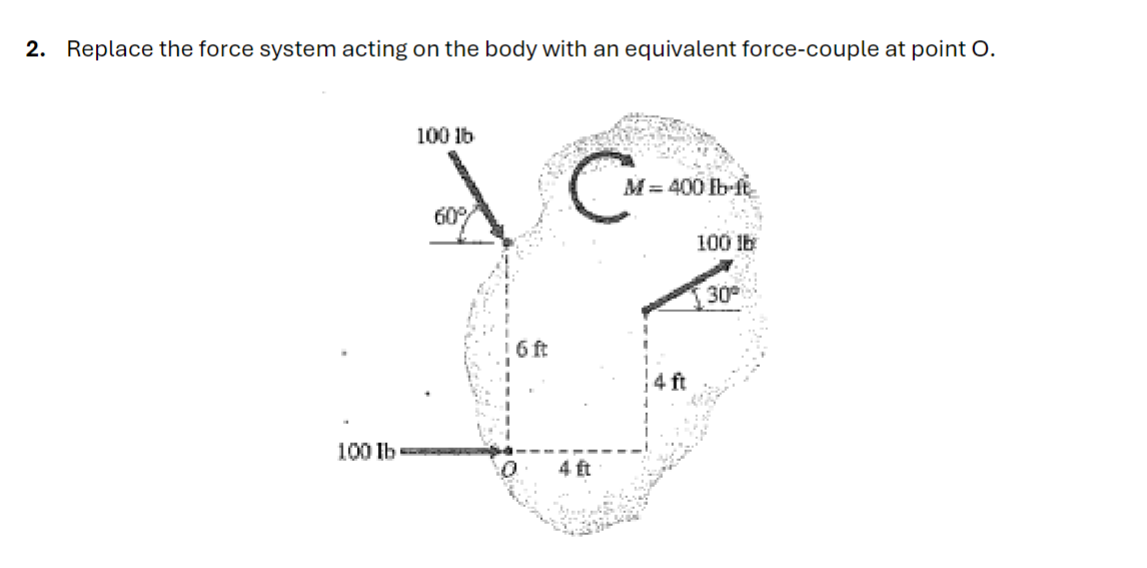Solved Replace the force system acting on the body with an | Chegg.com