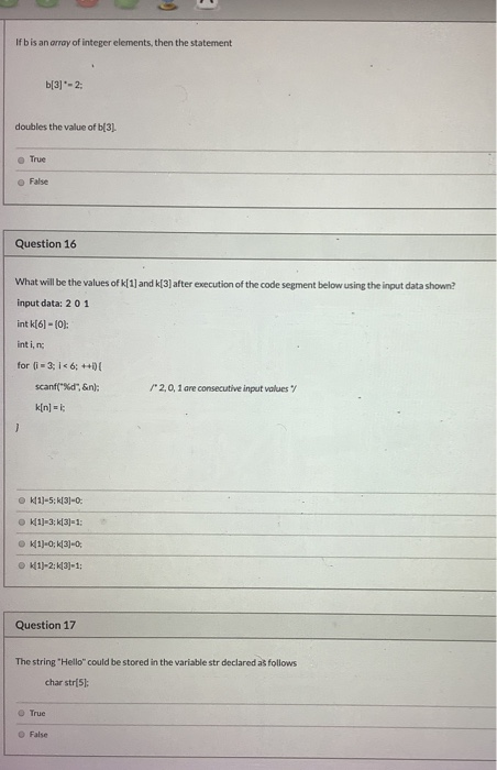 Solved Ifb is an array of integer elements, then the | Chegg.com