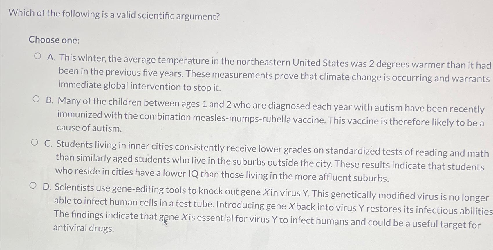 Solved Which of the following is a valid scientific | Chegg.com
